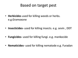 Pesticides – types and categories | PPTX