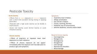 CURRENT PESTICIDE HAZARDS IN AGRICULTURE AND HUMAN HEALTH; APPROACHES ...