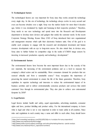 Pestle Analysis for Sony Corporation | DOCX | Business | Business and ...