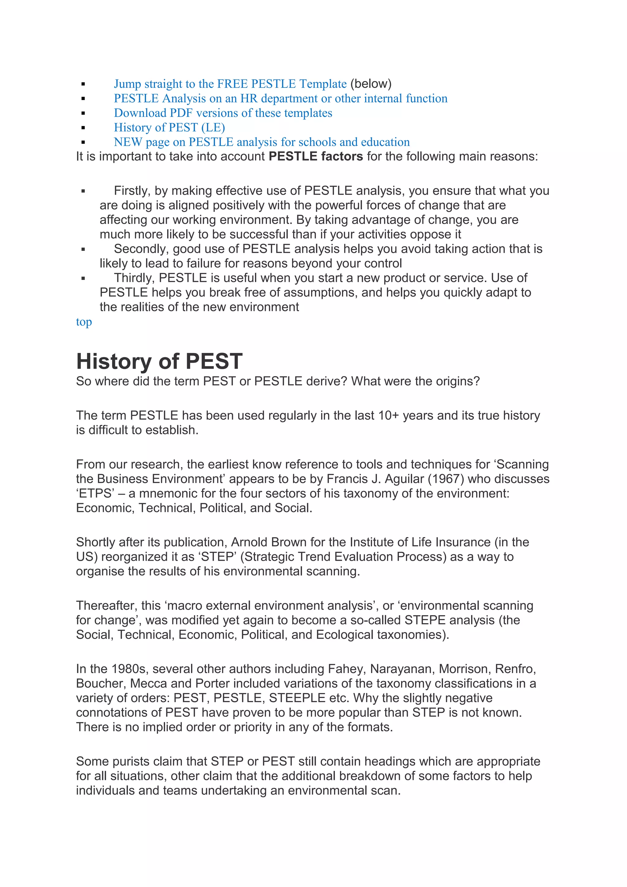 Pestle analysis micro site | DOC