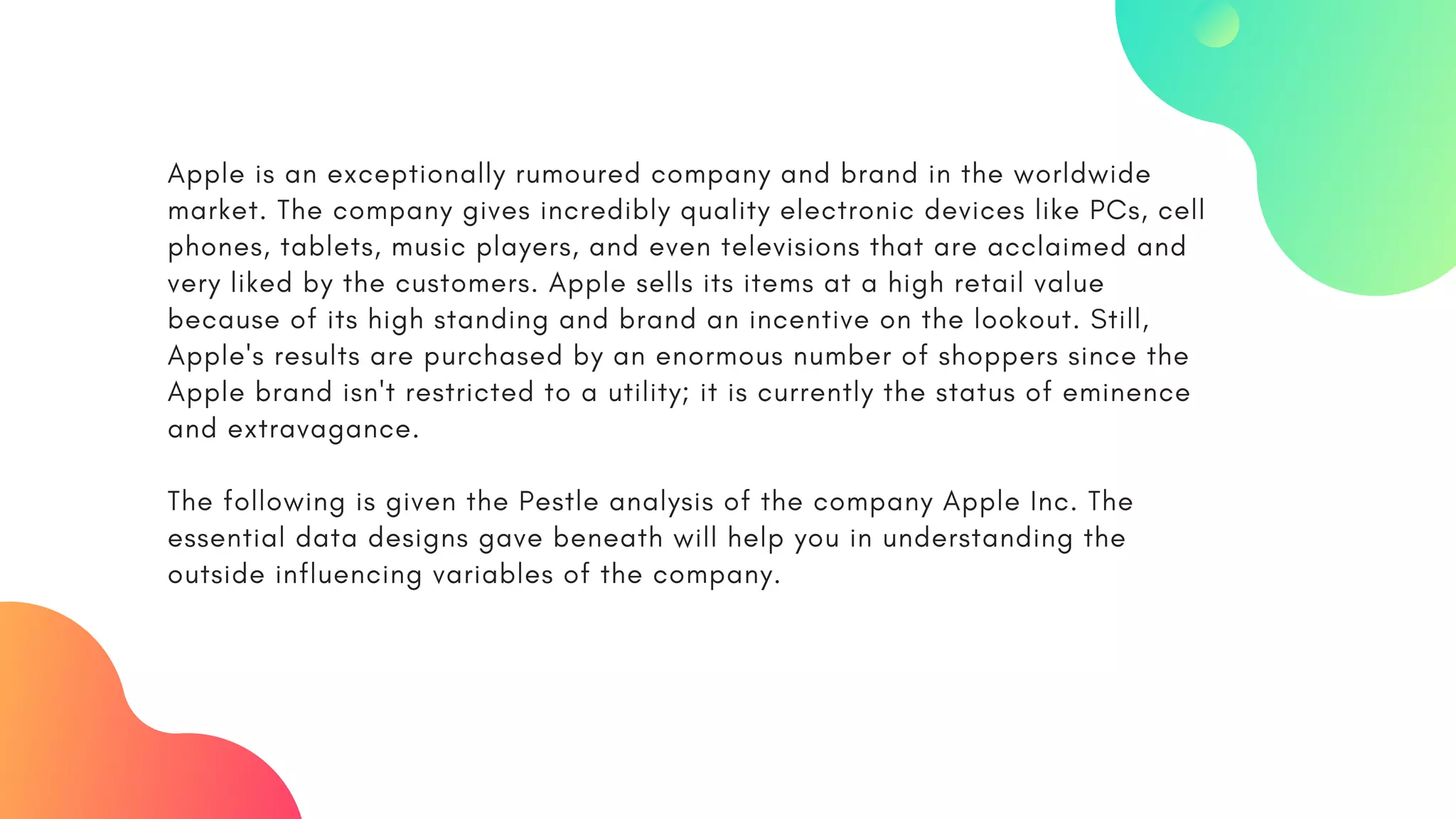 Pestle analysis of apple company | PDF