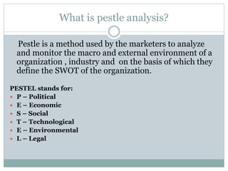 Pestle analysis, BCG matrix, And Porter's five forces analysis of ITD LTD. | PPTX