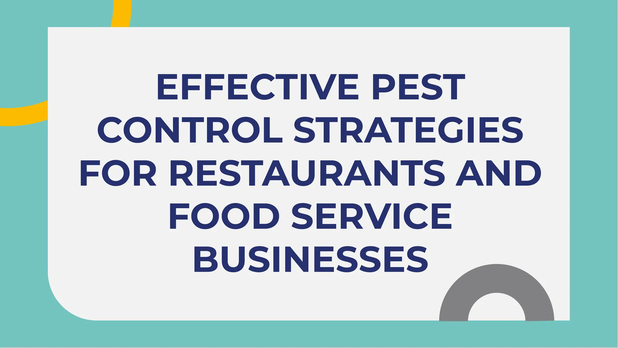 Pest Management for Restaurants and Food Service Businesses | PDF