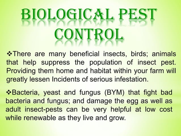 Pest management in organic farming | PPTX | Agriculture | Industries