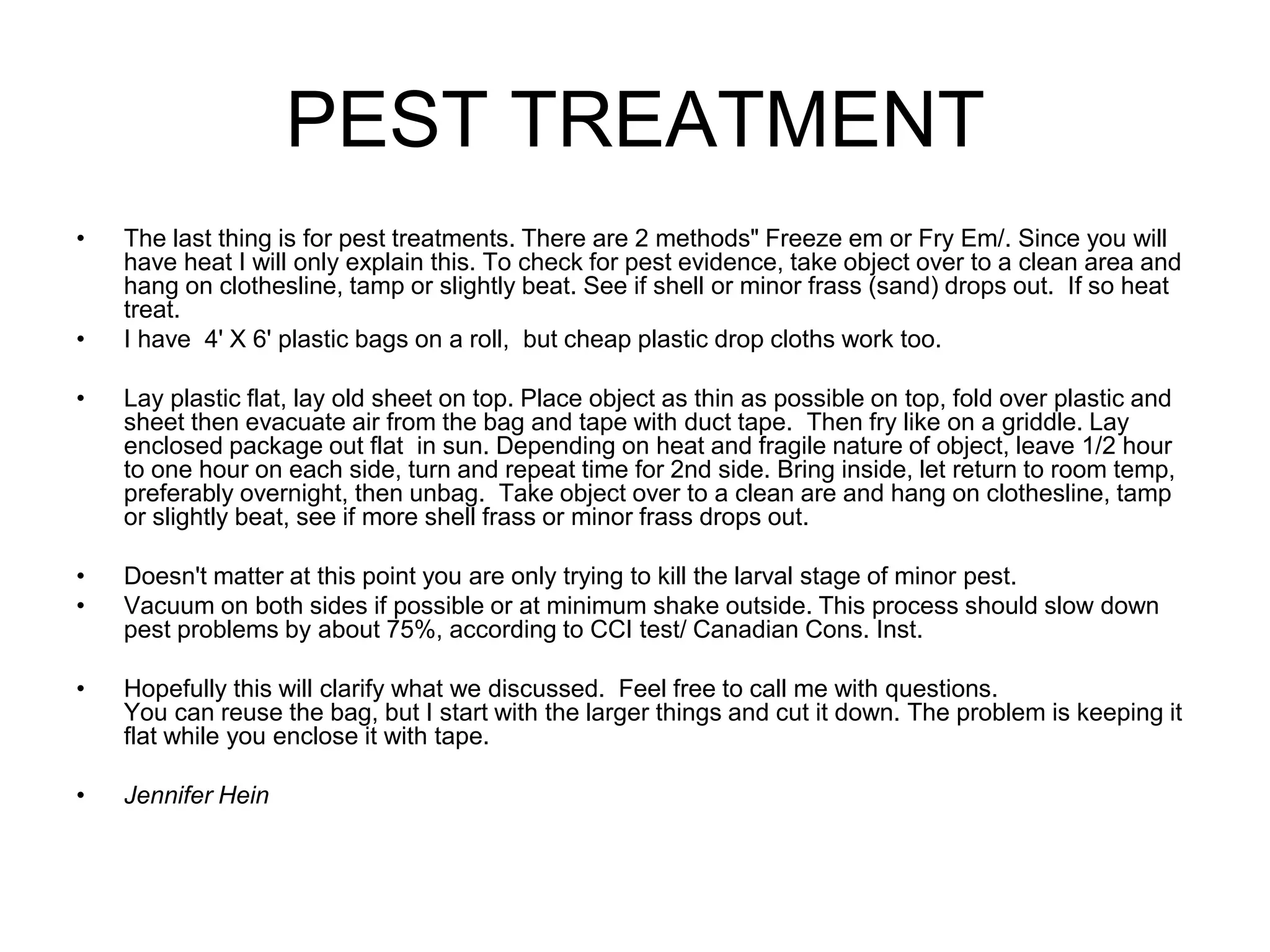 Museum Object Pest & Mold Control Methods in Storage-JenniferHein ...