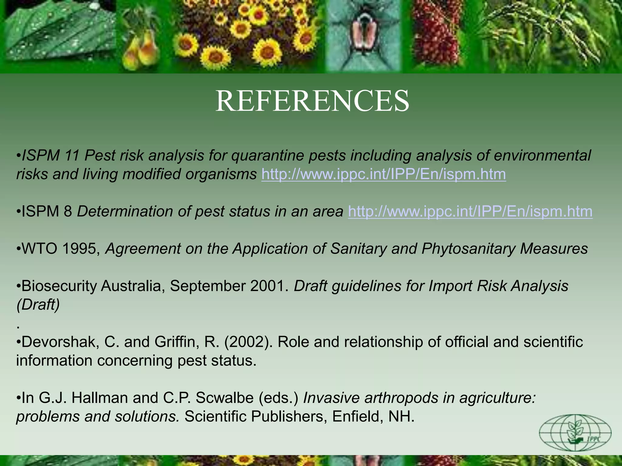 Pest risk analysis | PPTX