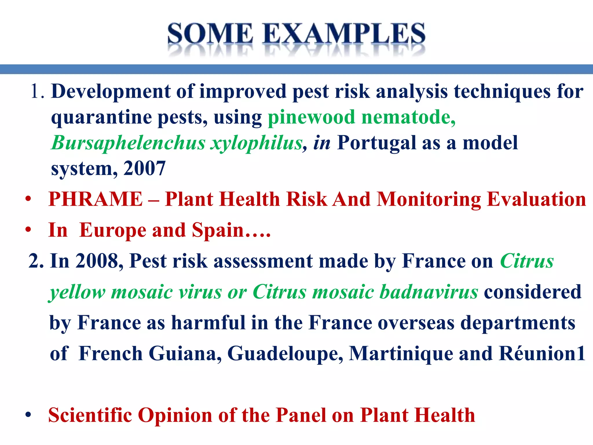 Pest risk analysis | PPTX