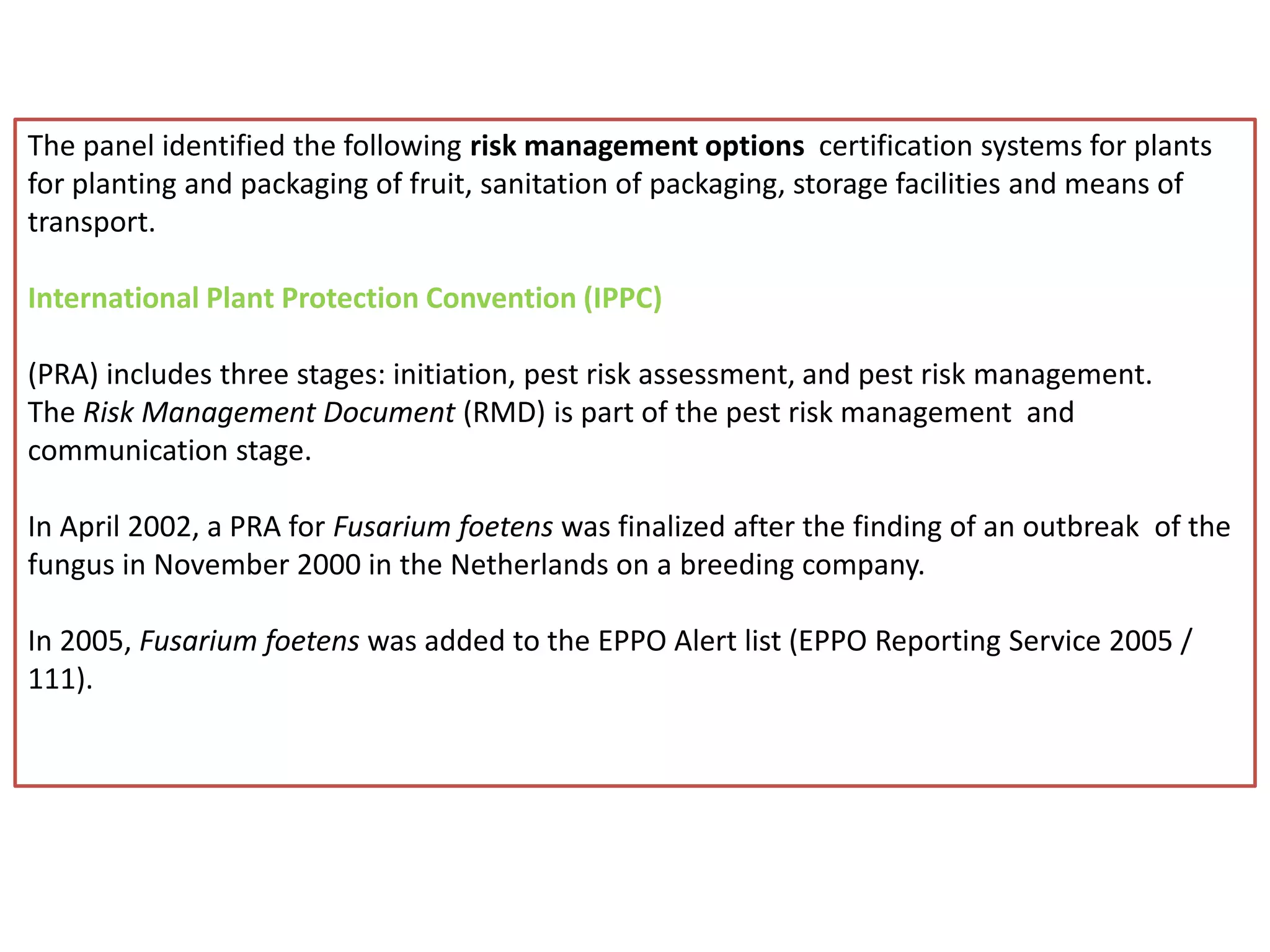Pest risk analysis | PDF