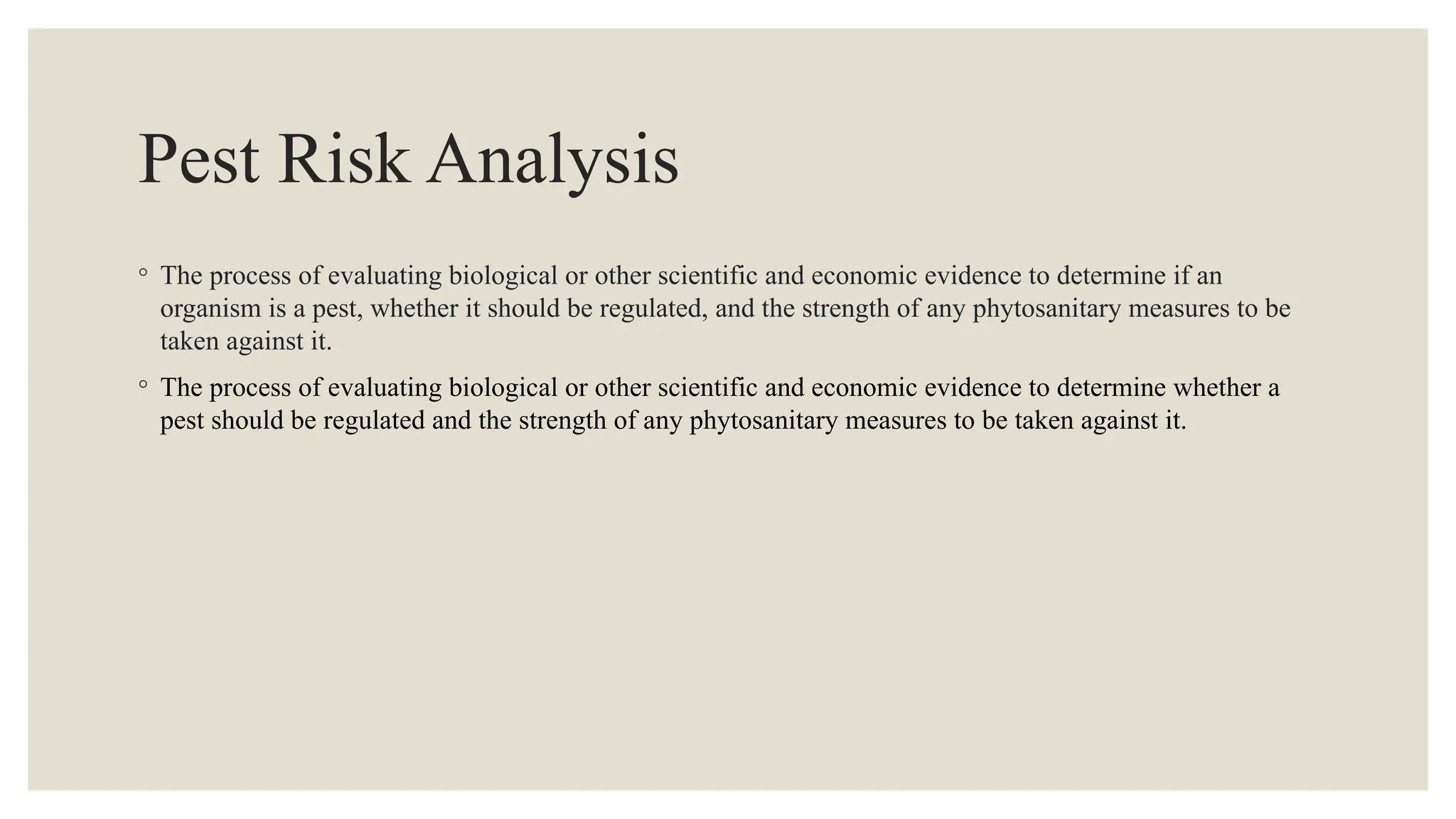 Pest Risk Analysis for trade purpose in Agriculture | PPTX