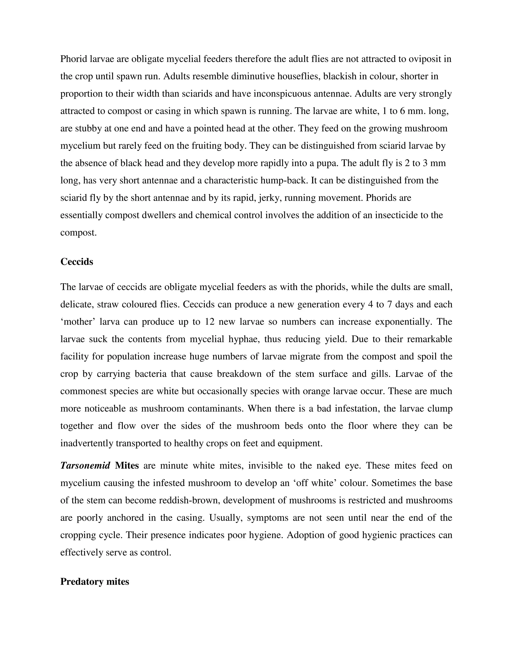 Pests mushroom | PDF