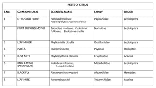 SOME OF IMPORTANT Pests of citrus .pptx