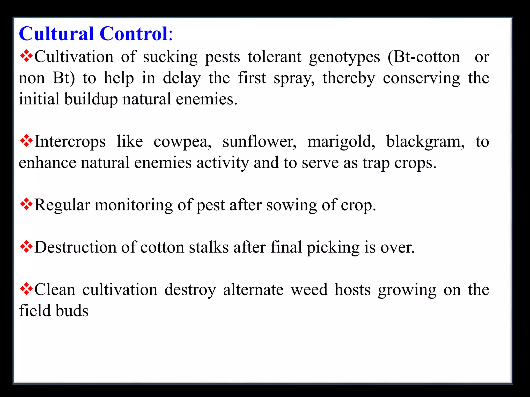 Pests of cotton and their management | PPTX