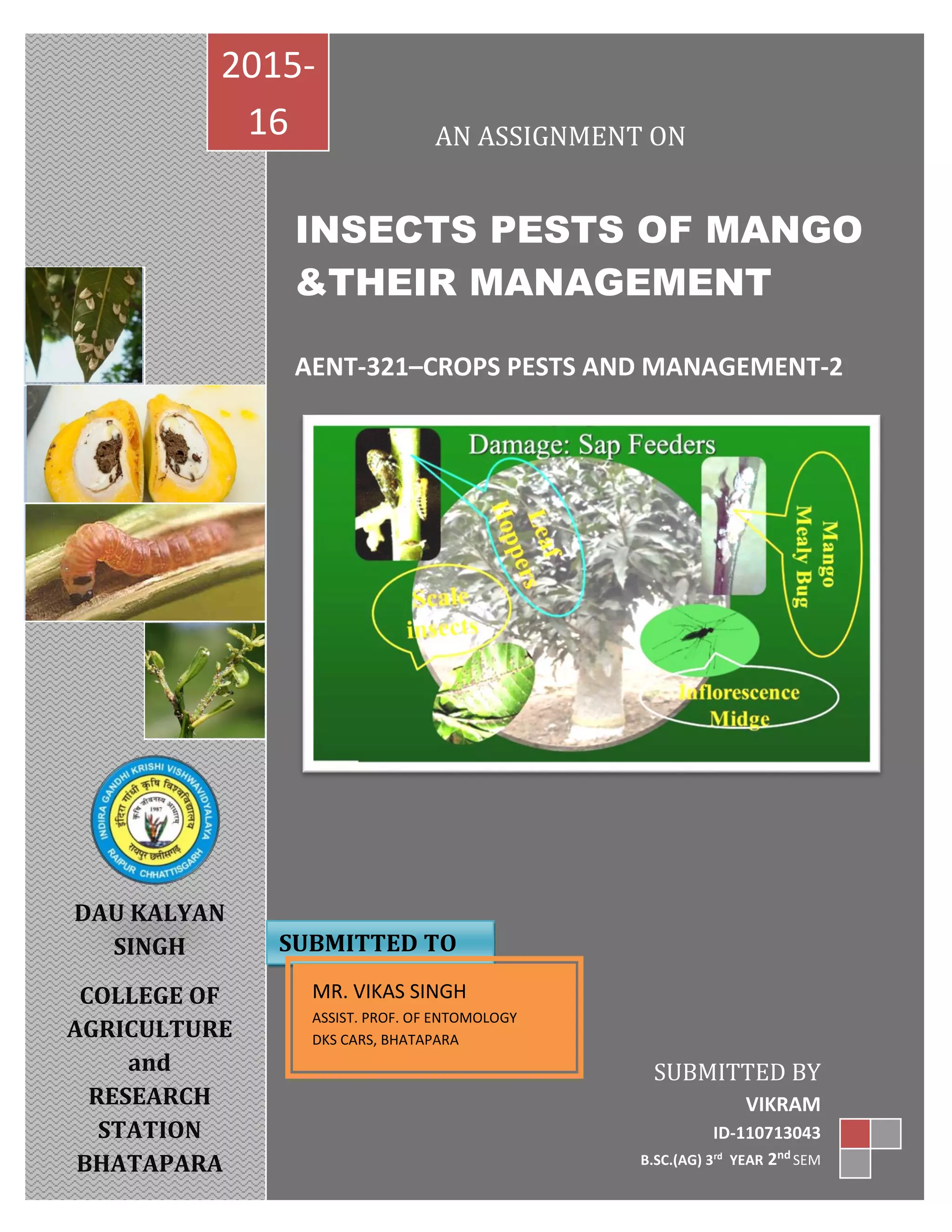 Pests of mango ( dks cars bhatapara) | PDF