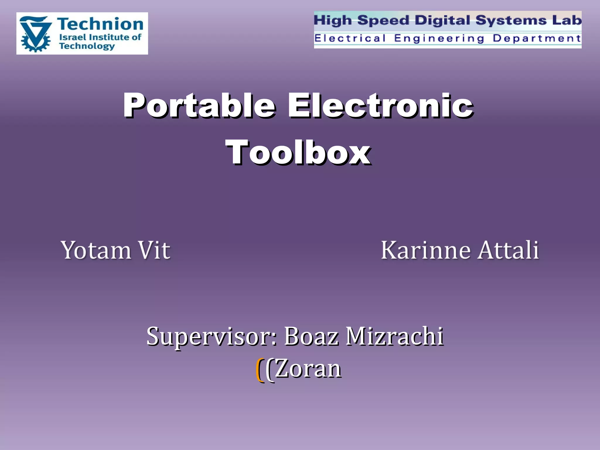 Portable Electronic Toolbox | PPT