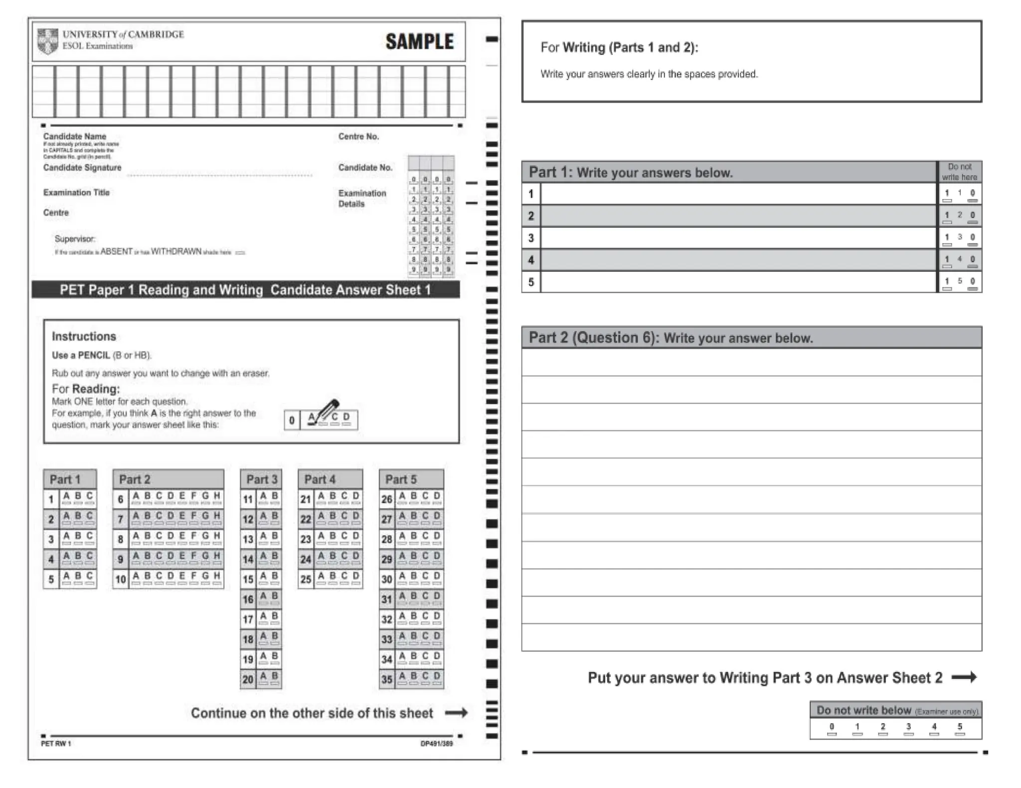 PET - ANSWER SHEETS.docx