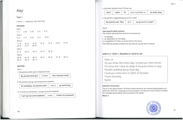 Cambridge Pet 2 (Preliminary English Test)