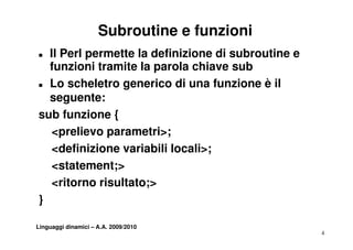Pe t2 perl-caratteristiche | PDF | Programming Languages | Computing