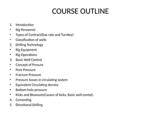 overview of drilling operation in oil and gas | PPTX