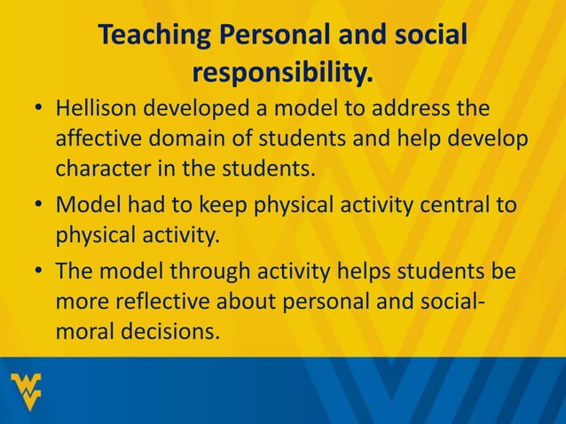 Teaching Personal and Social Responsibility: In Physical Education | PPTX