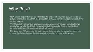Short study of PETA's communication | PPTX