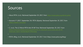 Short study of PETA's communication | PPTX