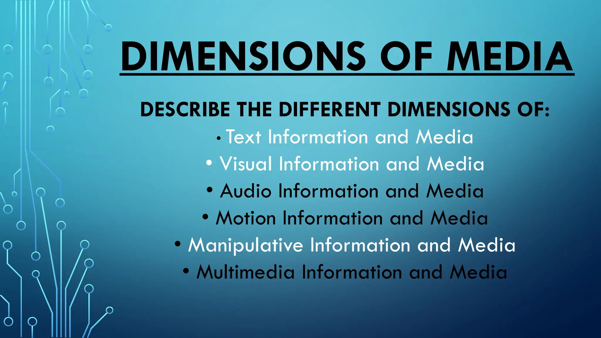 PEFORMANCE TASK - DIMENSIONS OF MEDIA IN MIL | PPTX