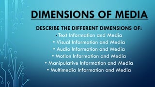 PEFORMANCE TASK - DIMENSIONS OF MEDIA IN MIL | PPTX