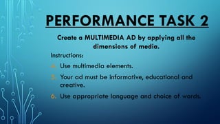 PEFORMANCE TASK - DIMENSIONS OF MEDIA IN MIL | PPTX