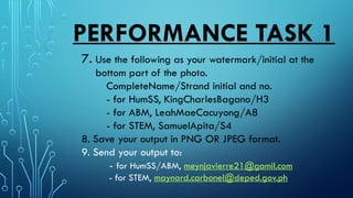 PEFORMANCE TASK - DIMENSIONS OF MEDIA IN MIL | PPTX