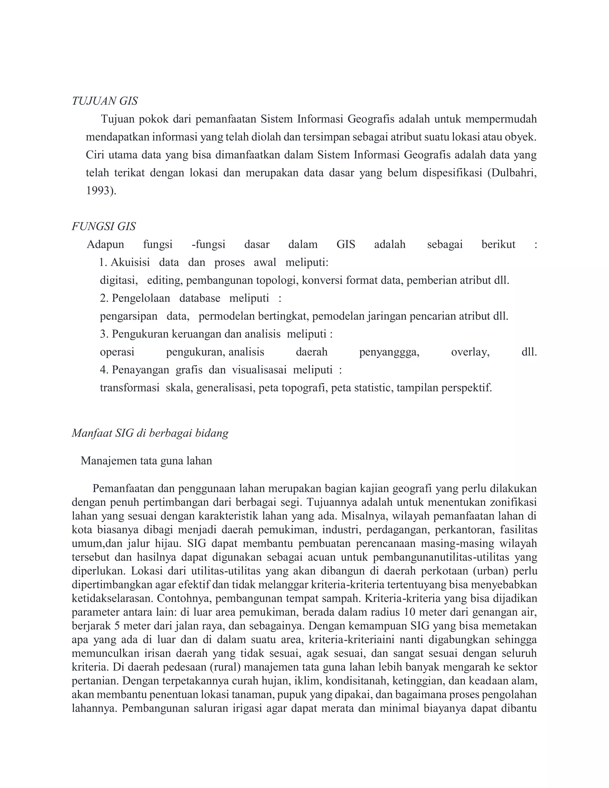 PETA, GIS, dan DATABASE SPASIAL | PDF