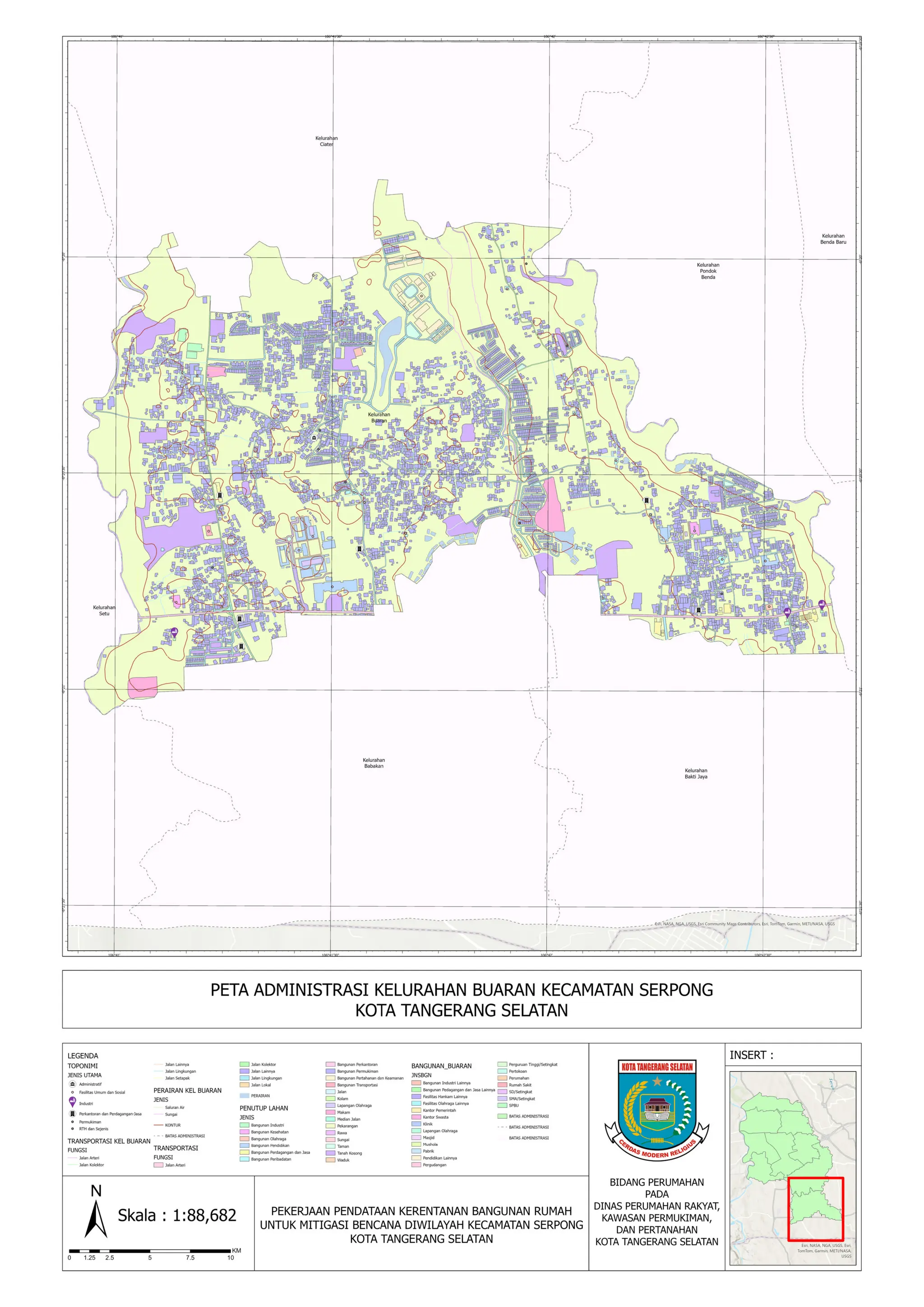 Peta Administrasi Kecamatan Serpong ArchGIS | PDF