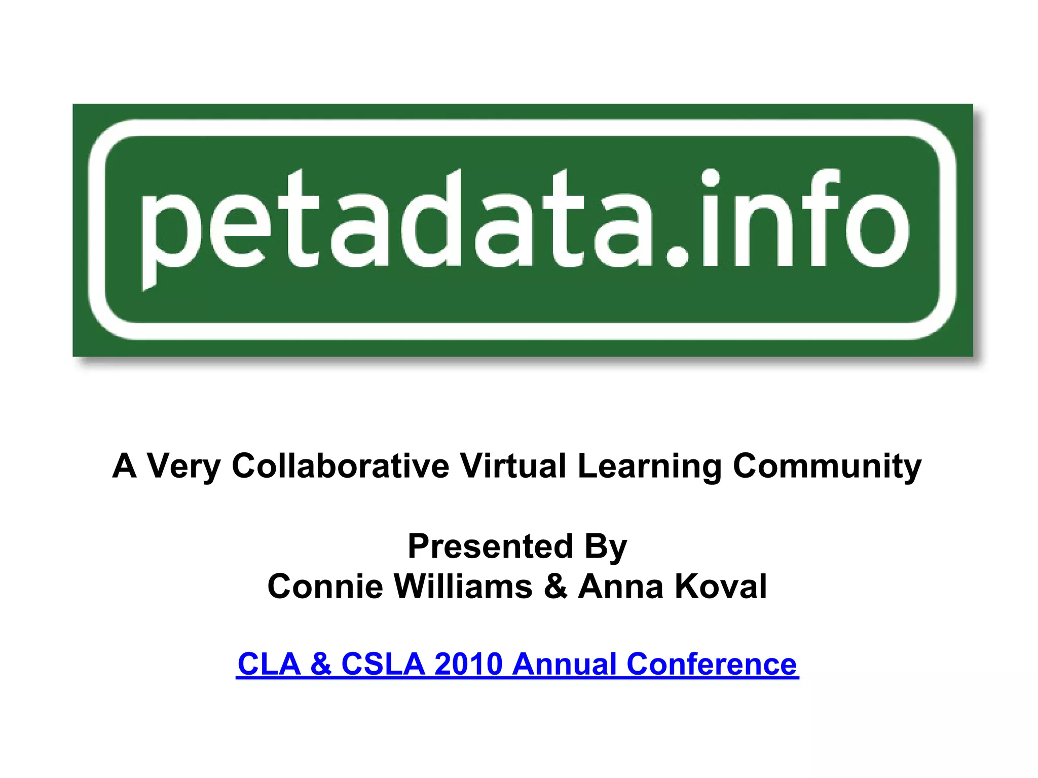 petadata.info cla/csla 2010 conference presentation | PDF