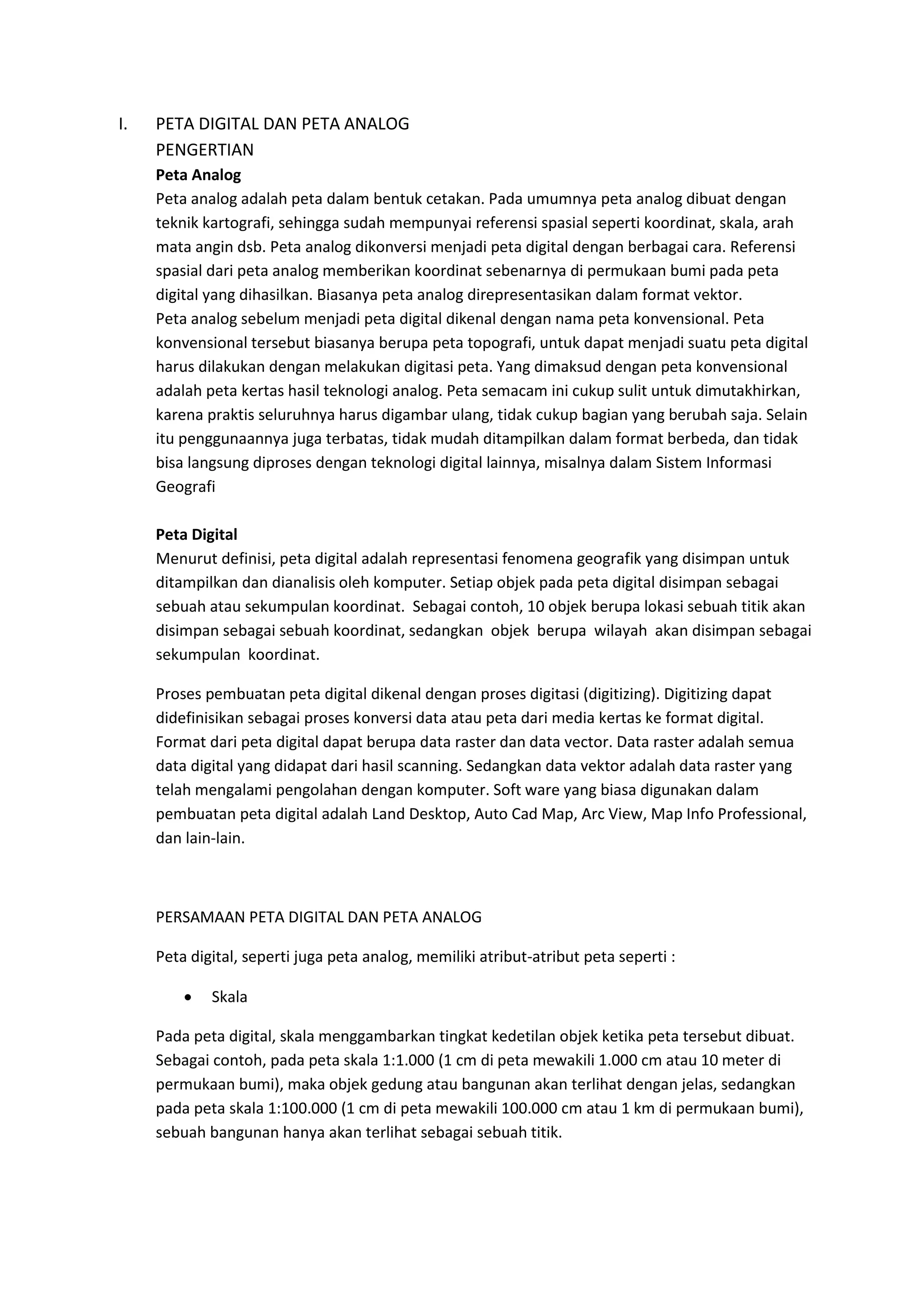 Peta digital, peta analog, theodolit, total station | PDF