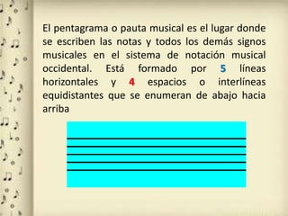 El Pentagrama sus lineas y espacios | PPTX