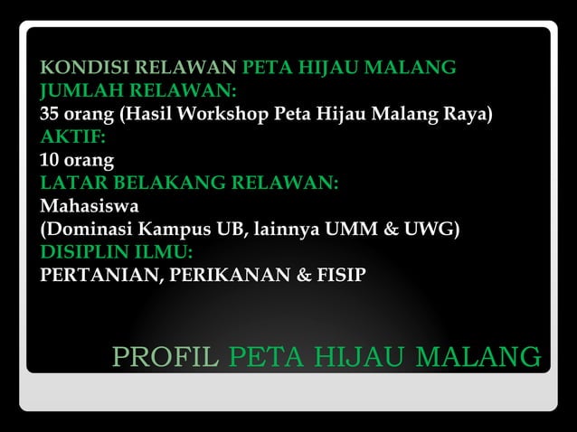 Peta Hijau Malang, Jawa Timur (2010) | PPT