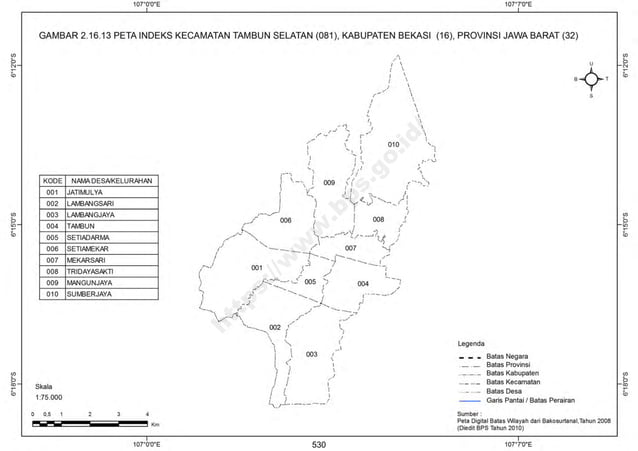 Peta indeks wilayah 2010 kec. tambun selatan, kab. bekasi | PDF
