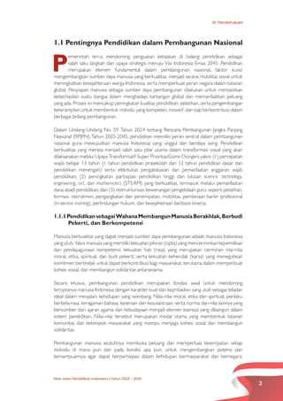 Peta Jalan Pendidikan Indonesia 2025-2045 | PDF