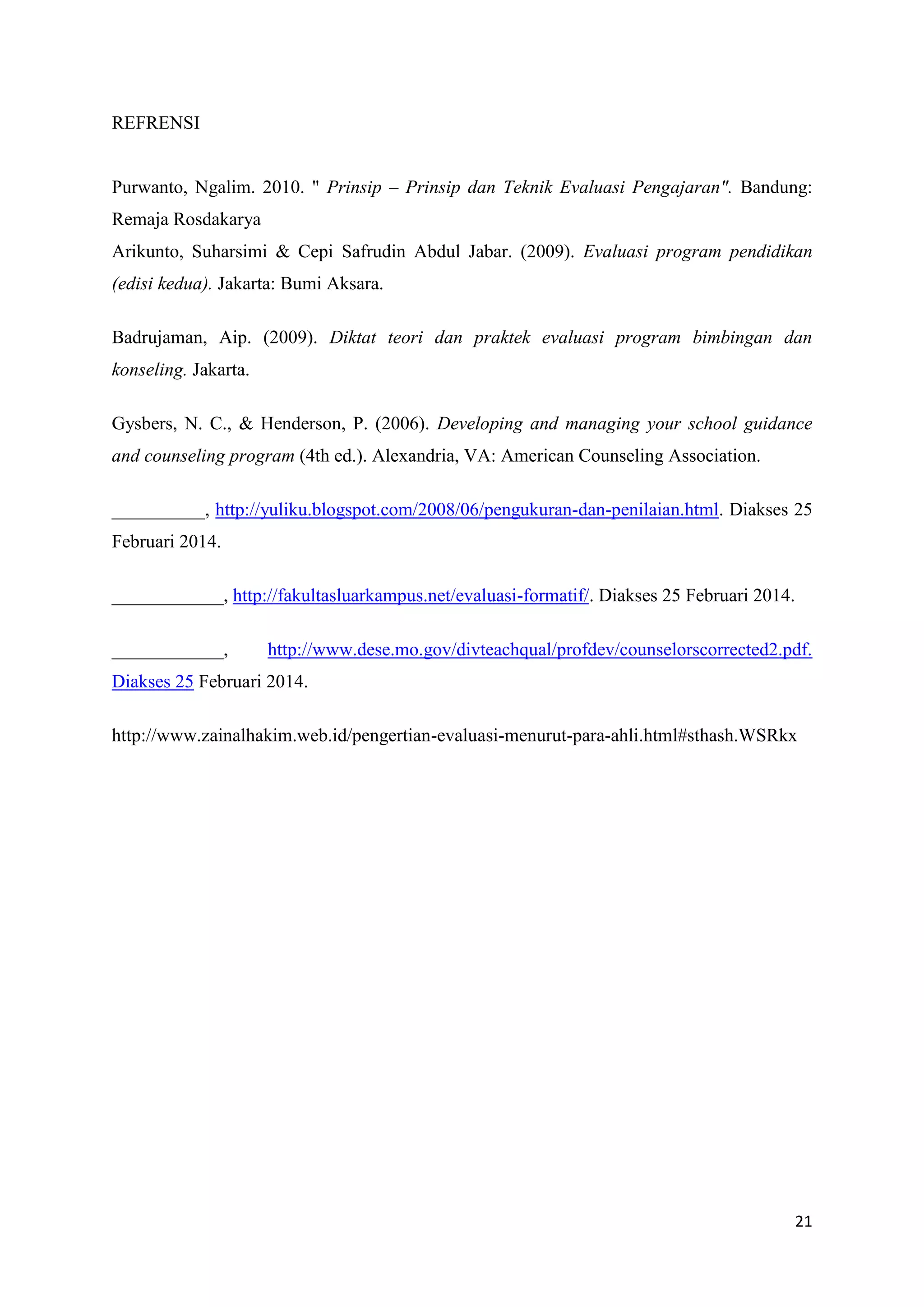 Peta konsep evaluasi pengajaran | DOCX