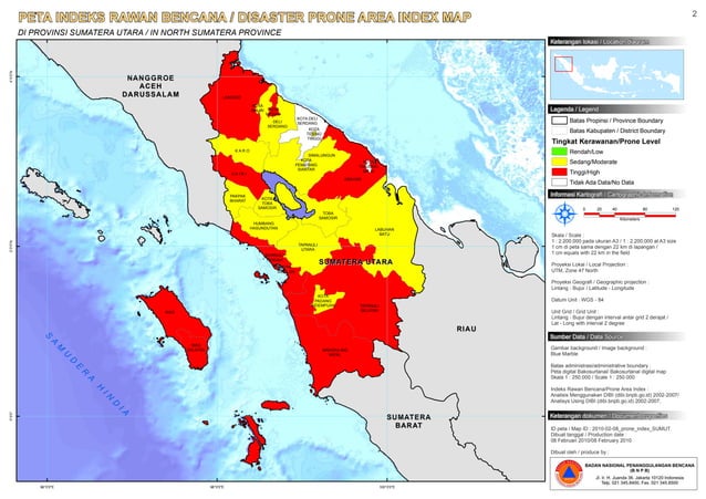 Peta rawan bencana provinsi sumatera utara cq. bnpd.go.id-provsu. | PDF