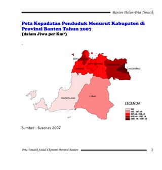 PETA SOSIAL PROVINSI BANTEN | PDF