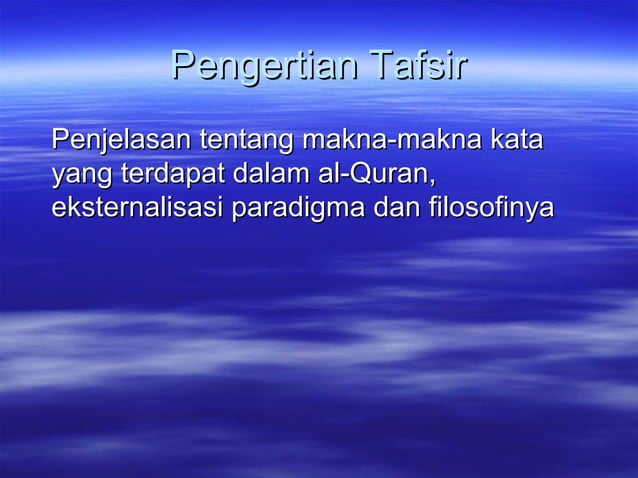 Peta studi tafsir | PPT