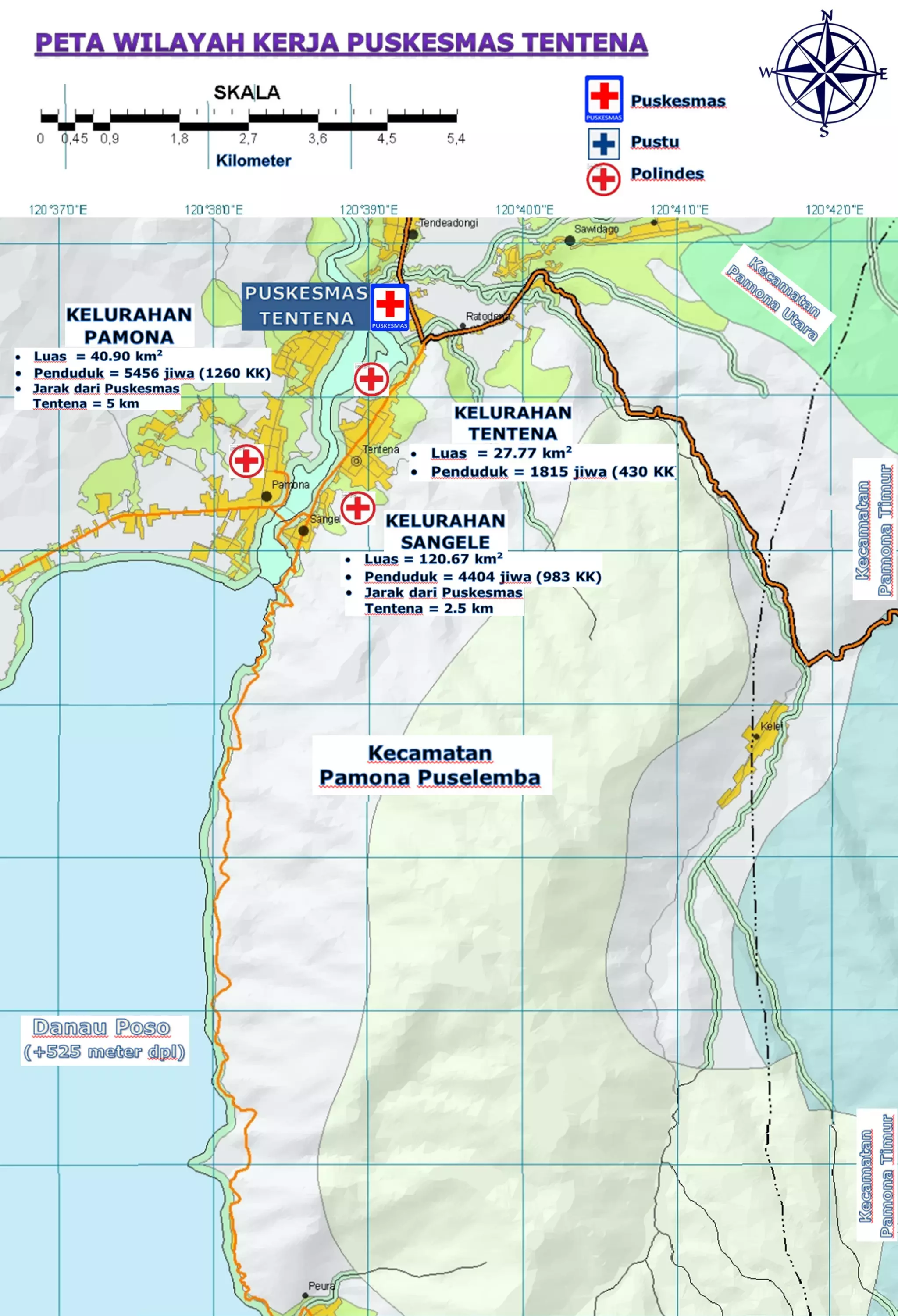 Peta wilayah kerja Puskesmas Tentena | PDF