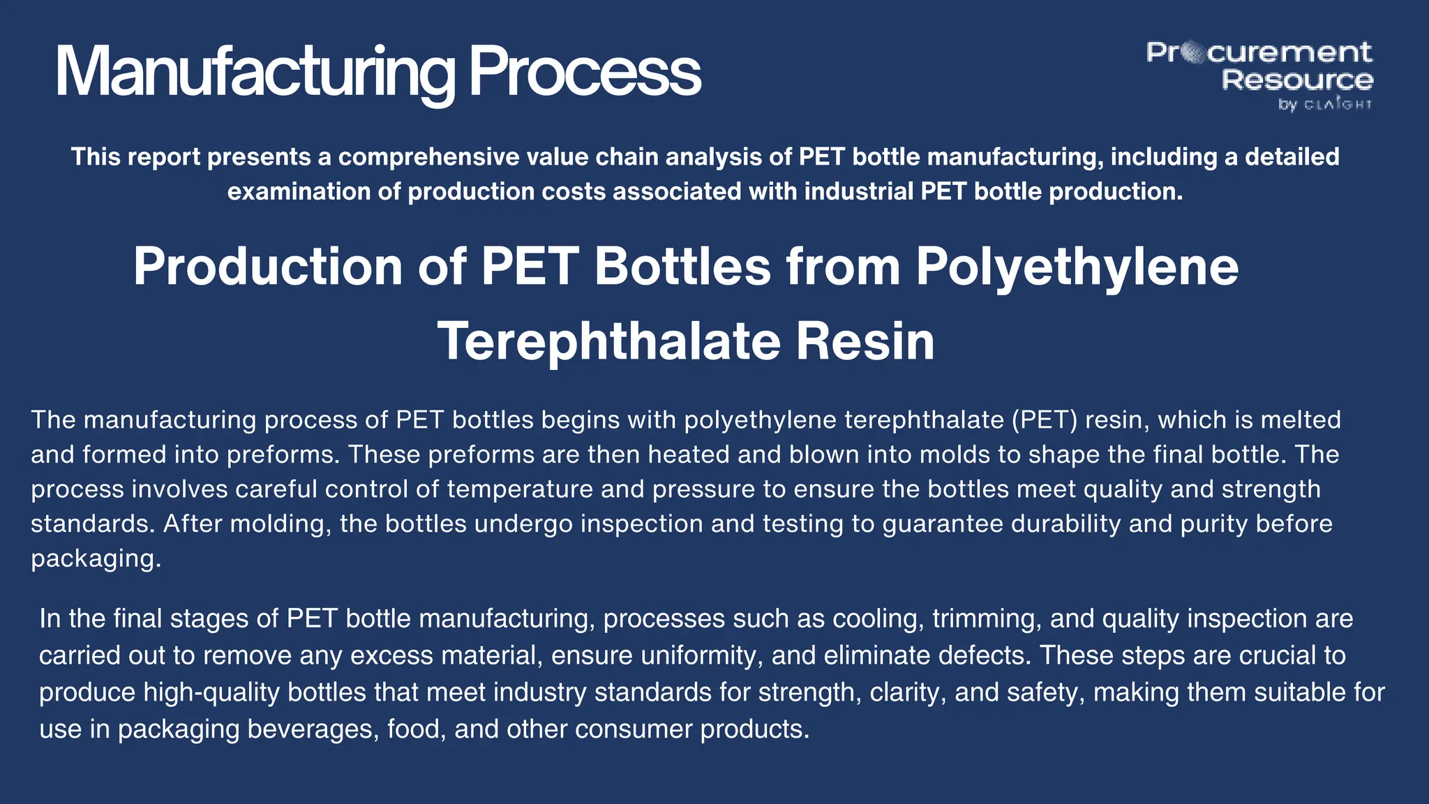 PET Bottle Manufacturing Plant Project Report | PDF