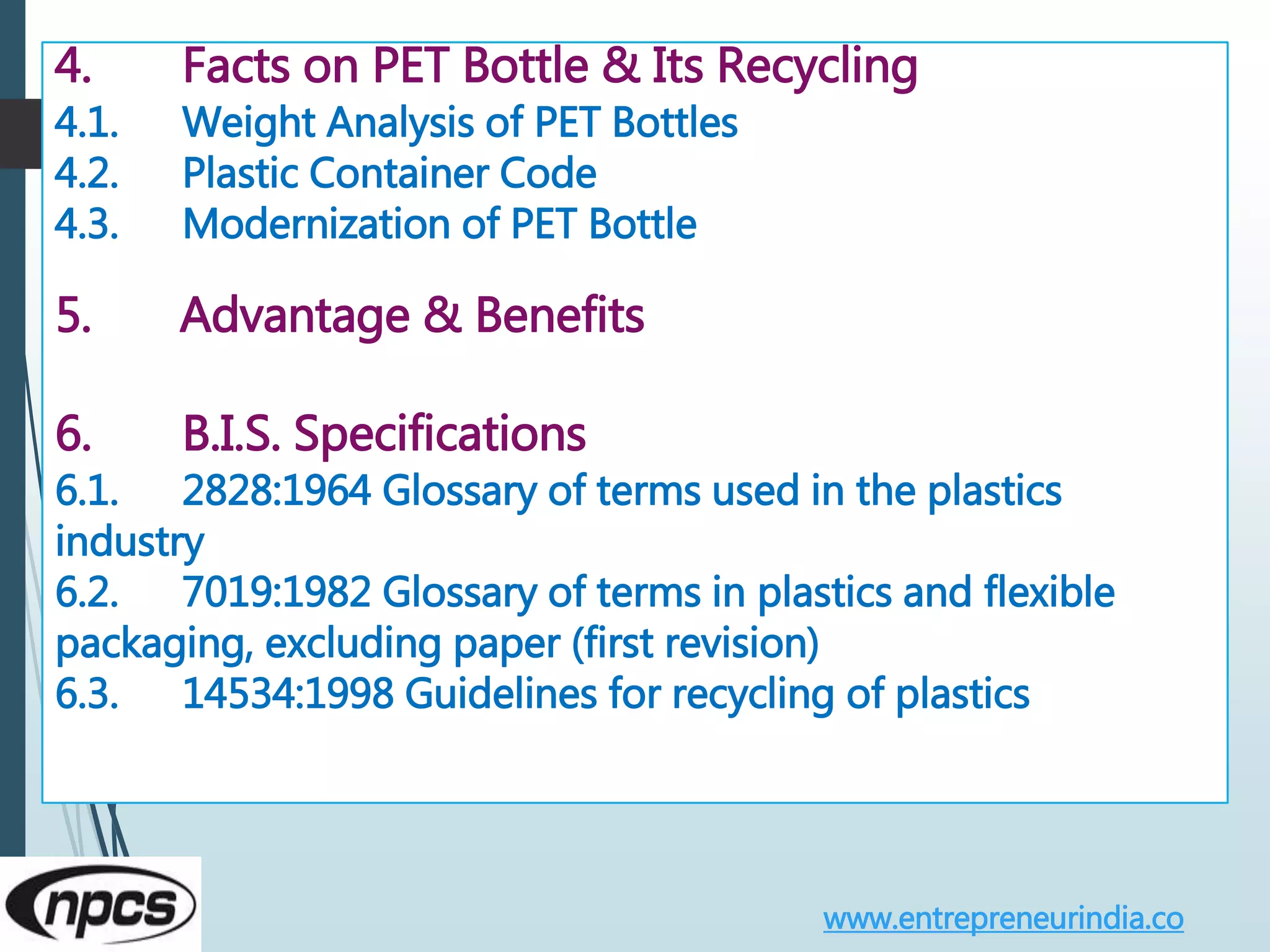 PET Bottle Recycling - Manufacturing Plant Detailed Project Report ...