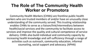 Best Practices: Community Health Workers and Positive Impact on ...