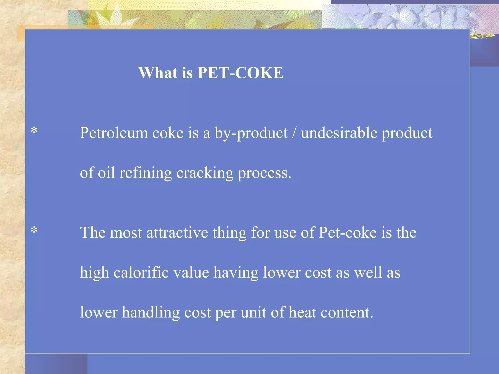 Pet coke in cement clinker | PPT