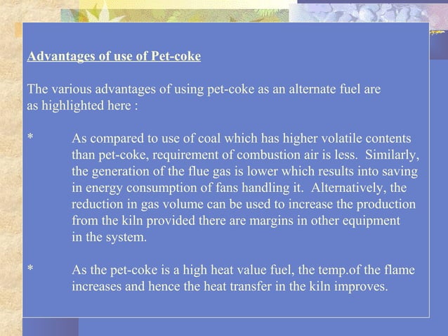 Pet coke in cement clinker | PPT