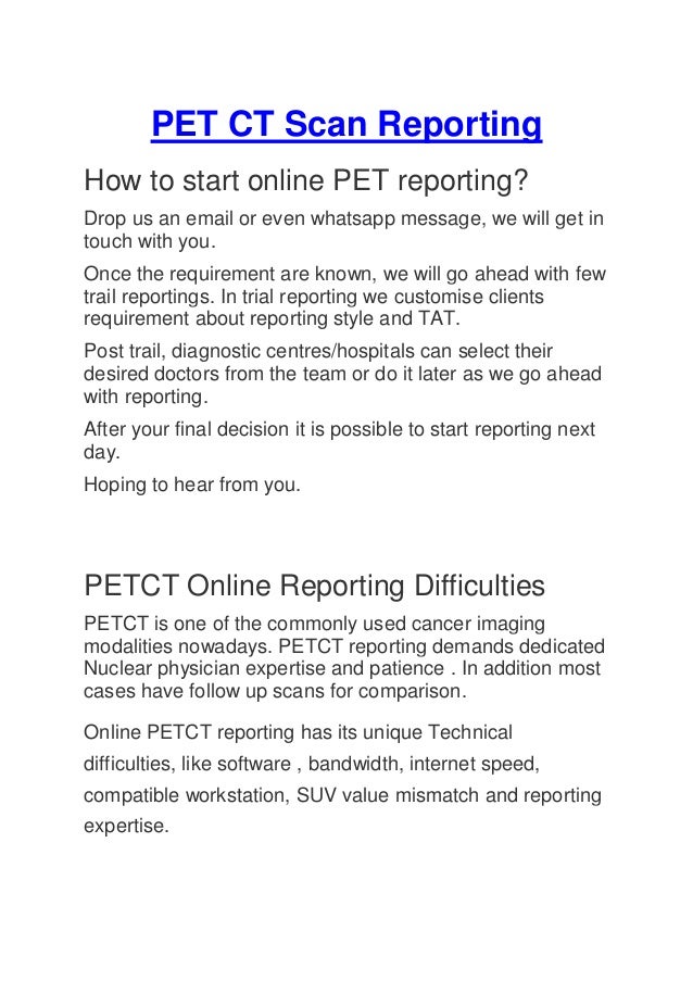 Pet ct scan reporting