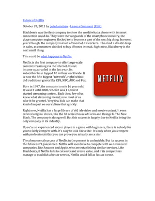 Future of Netflix | PDF