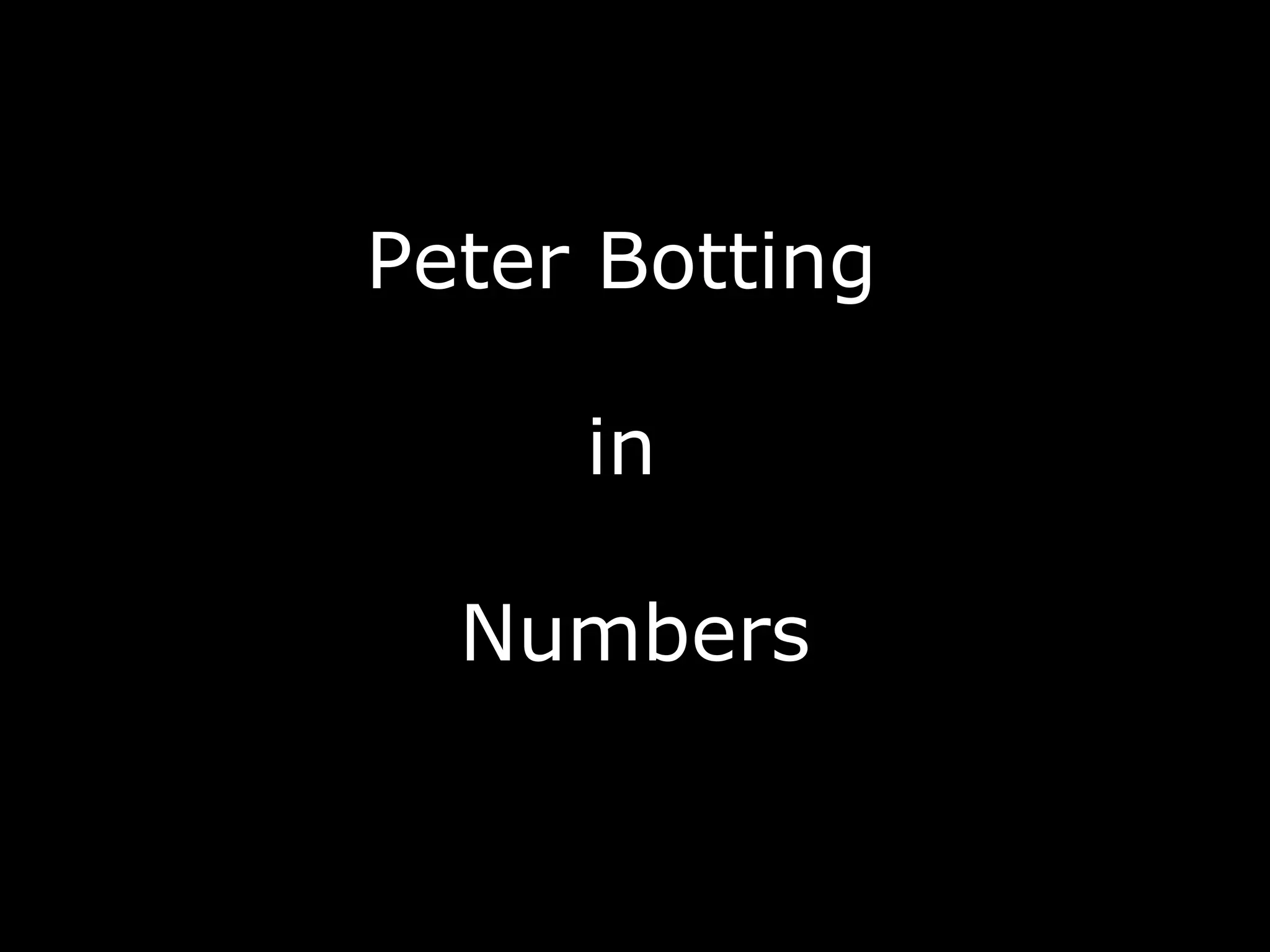 Peter Botting In Numbers | PPT